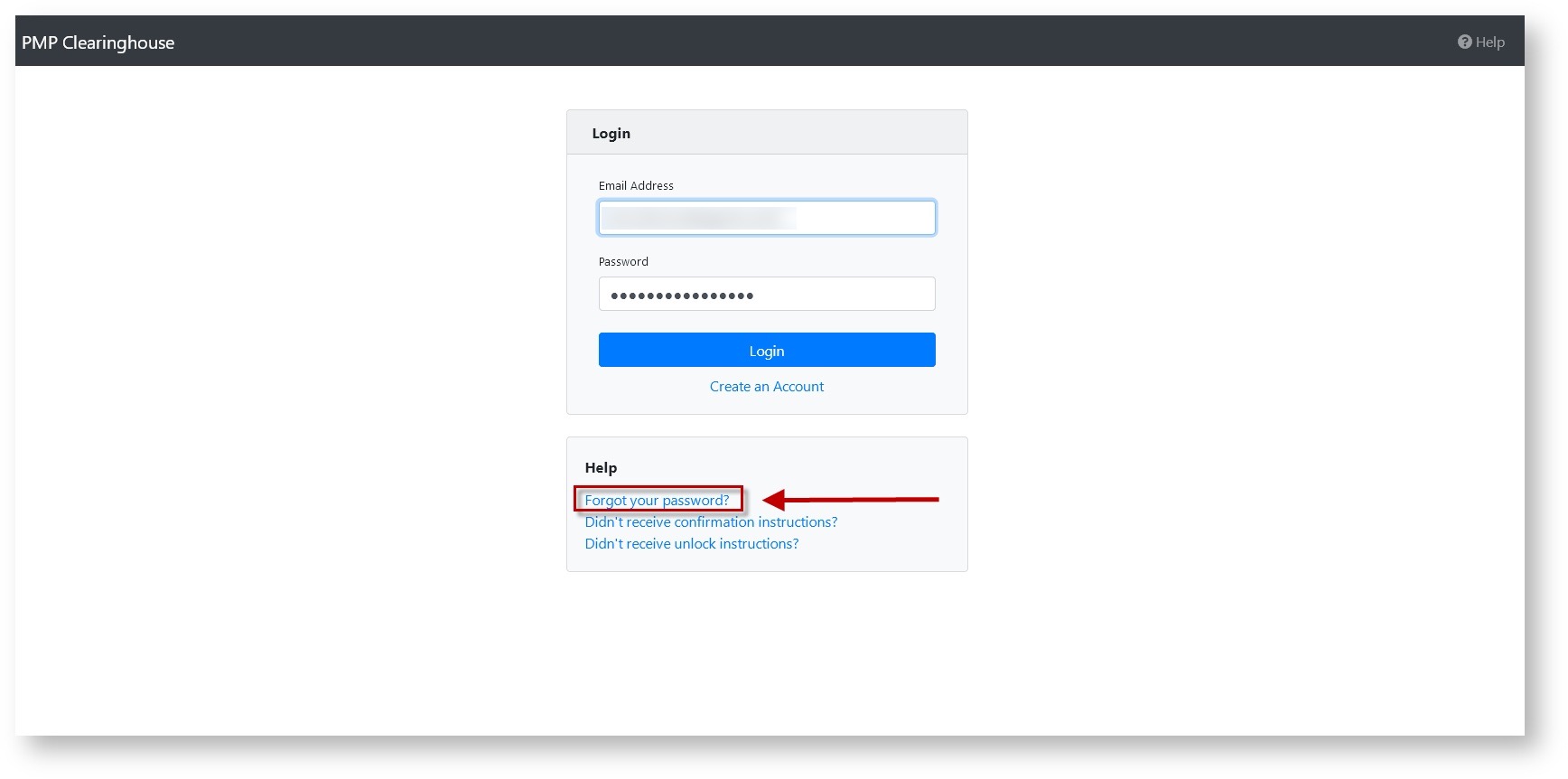 PMP Clearinghouse Password Management – PMP Clearinghouse Support Center